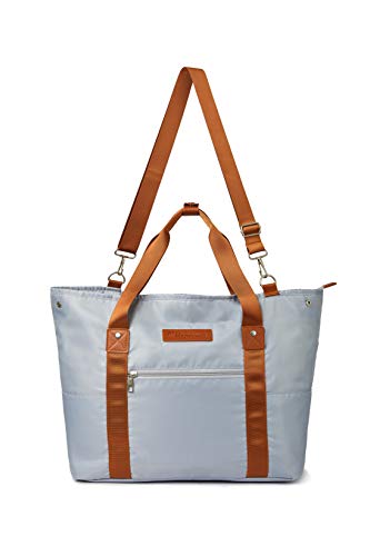 Baby Large Diaper Bag, Maternity Nappy Tote Bags for Mom Organizer Multi-Function Travel Shoulder Bag Waterproof with Stroller Straps, Nappy Changing Pad, Insulated Pockets Grey