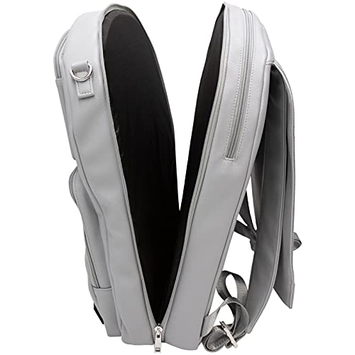 OTGBABY Diaper Bag Backpack with Changing Station, Unique and Functional Mommy Bag, Premium Vegan Leather Diaper Bag with 7 Storage compartments, Dove Gray