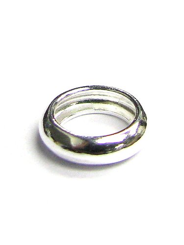 10 pcs Bright 925 Sterling Silver 7mm Round Spacer Ring fits European Charm Bracelets