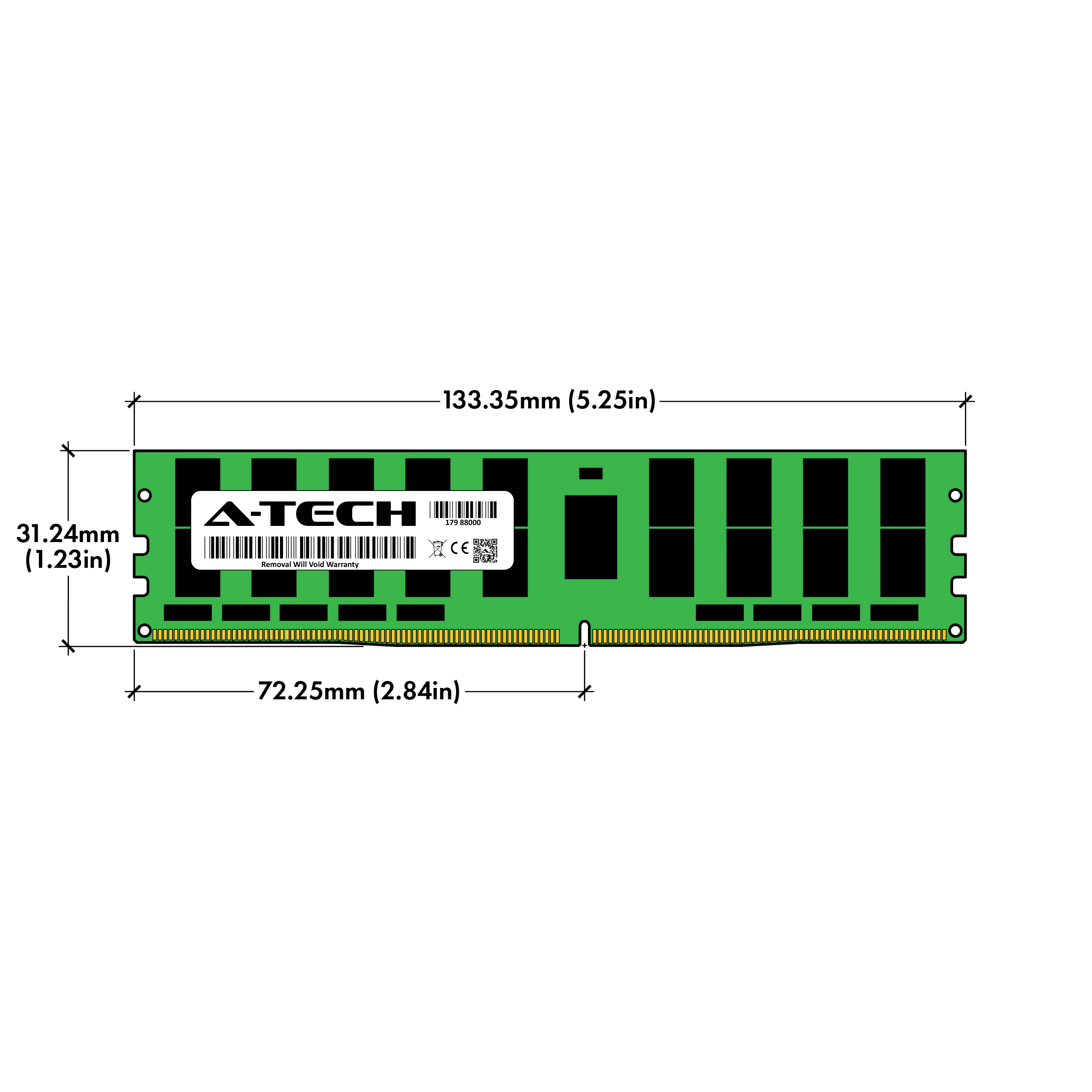 A-Tech 64GB RAM Replacement for Hynix HMAA8GL7CPR4N-VK | DDR4 2666MHz PC4-21300 (PC4-2666V) 4DRx4 (4Rx4) 1.2V ECC LRDIMM Load Reduced DIMM 288-Pin Memory Module