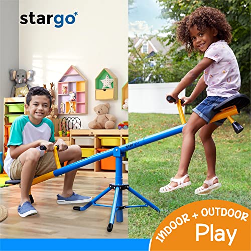 360 Swivel Spinning Seesaw for Kids, Teeter Totter with Adjustable Frame 46-70β, Indoor or Outdoor Playground Equipment