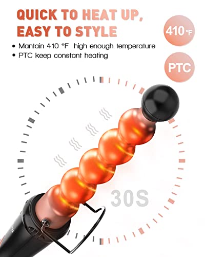 5 in 1 Curling Iron Set - BESTOPE PRO Curling Wand Iron with Interchangeable Barrels, 0.35”-1.25” Hair Curler Wand for Hairstyle, Instant Heat Up for All Hair Types, Heat Protective Glove & 2 Clips