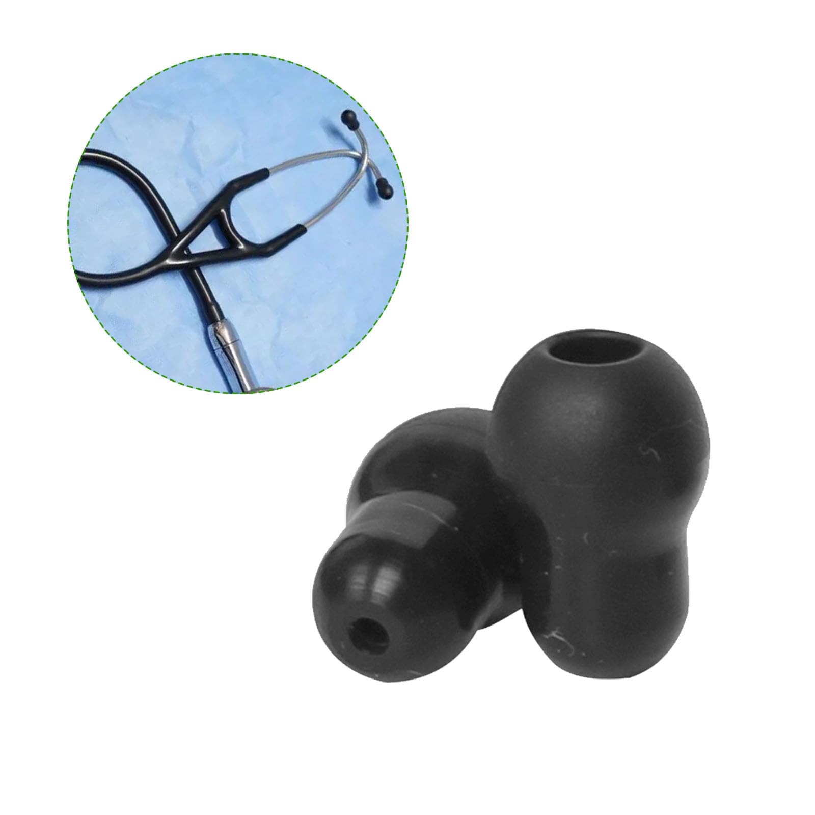 1Pair Ear Tips Replacement for Stethoscopes Silicone Comfortable Stethoscope Ear Pieces Stethoscope Replacement Parts Stethoscope Earplugs, Black