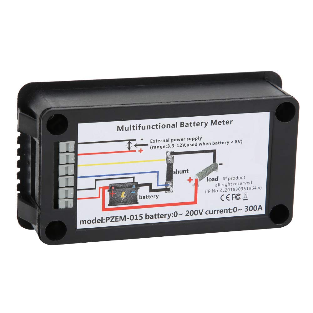Electrical Battery Testers PZEM-015 Energy Meter Multifunctional Battery Meter Tester, 300A Shunt Battery Shunt Battery Monitor with Shunt, Voltage Power Energy Consumption Capacity Teste