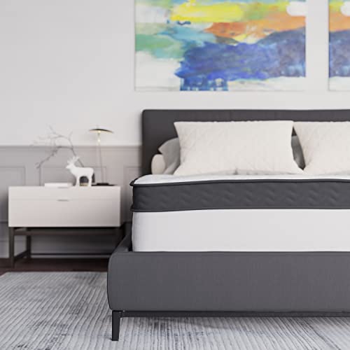 BizChair 12 Inch CertiPUR-US Certified Hybrid Pocket Spring Mattress, Queen Mattress in a Box - Premium Mattress