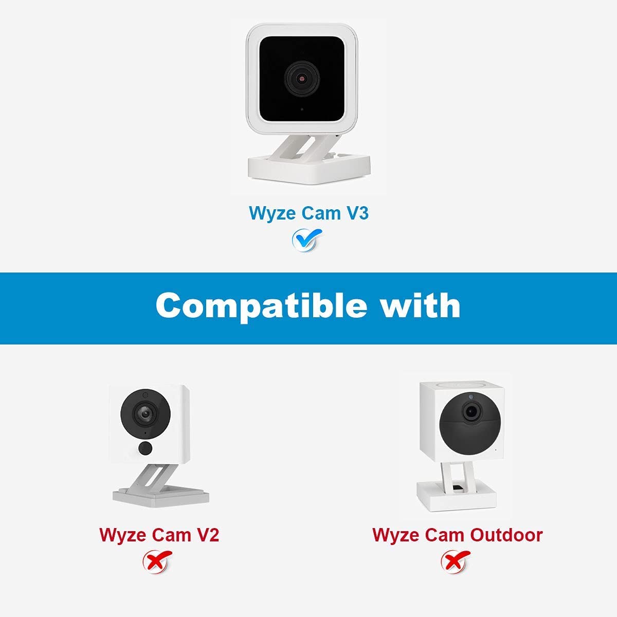 LANMU Window Mount Comaptible with Wyze Cam V3, Screwless Mount, Strong Adhesive Mounting Bracket, Damage-Free