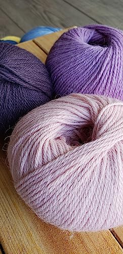 100% Alpaca Yarn Wool Set of 3 Skeins DK Worsted Weight - Heavenly Soft and Perfect for Knitting and Crocheting (Azure Blue, DK/Worsted)