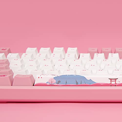 Akko TKL Wired Gaming Mechanical Keyboard, Programmable with OEM Profiled PBT Dye-Sub Keycaps and N-Key Rollover, 3087 Tokyo 87-Key Pink Keyboard for PC/Laptop/Mac (Akko 2nd Gen Orange Tactile Switch)