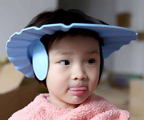 3Pcs Baby Shower Cap Soft Adjustable Bathing Shampoo Hat with Ear Protection Bath Protection Cap Children Wash Hair Sheet Hats (Random Color)