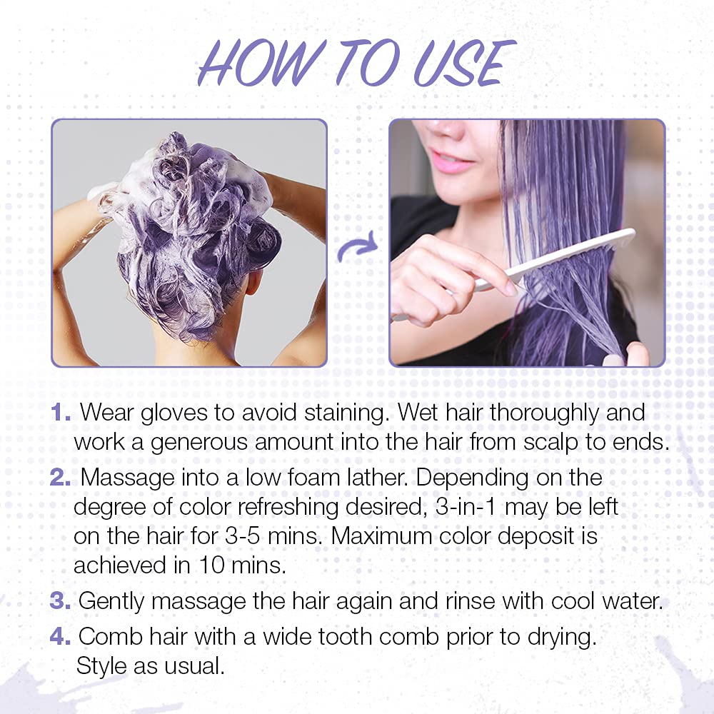 Punky Lavenderapturous 3-in-1 Color Depositing Shampoo & Conditioner with Shea Butter and Pro Vitamin B that helps Nourish and Strengthen Hair, 8.5 oz