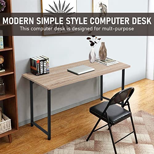 39 inch Computer Desk Home Office Desk Writing Study Table Modern Simple Style PC Desk with Metal Frame Gaming Desk Workstation for Small Space,Nature