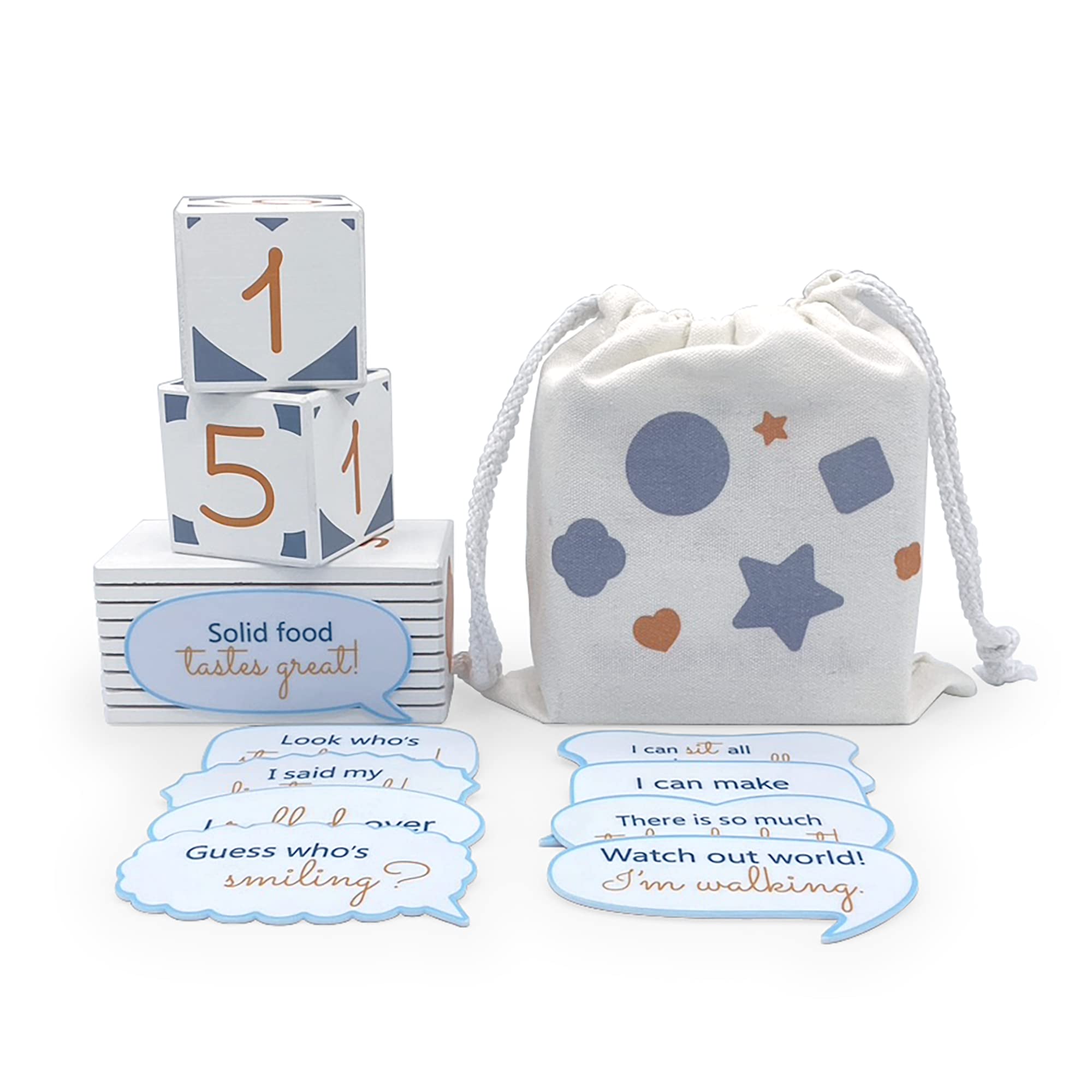 Baby Monthly Milestone Blocks Gender Neutral for Baby Boy and Girl Age Blocks for Photo Props Baby Milestone Blocks with Baby Milestone Board