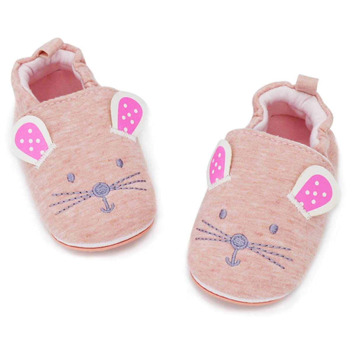 LAFEGEN Baby Boy Girl Walking Shoes Non Slip Soft Sole Infant Toddler Slipper Newborn Moccasins First Walker House Crib Sneaker Shoes, 01 Pink Cat, 9-12 Months Infant