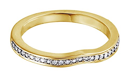 0.16 Ct Round Shape White Diamond Engagement Wedding Ring In 14K Solid Yellow Gold, Ring size-4