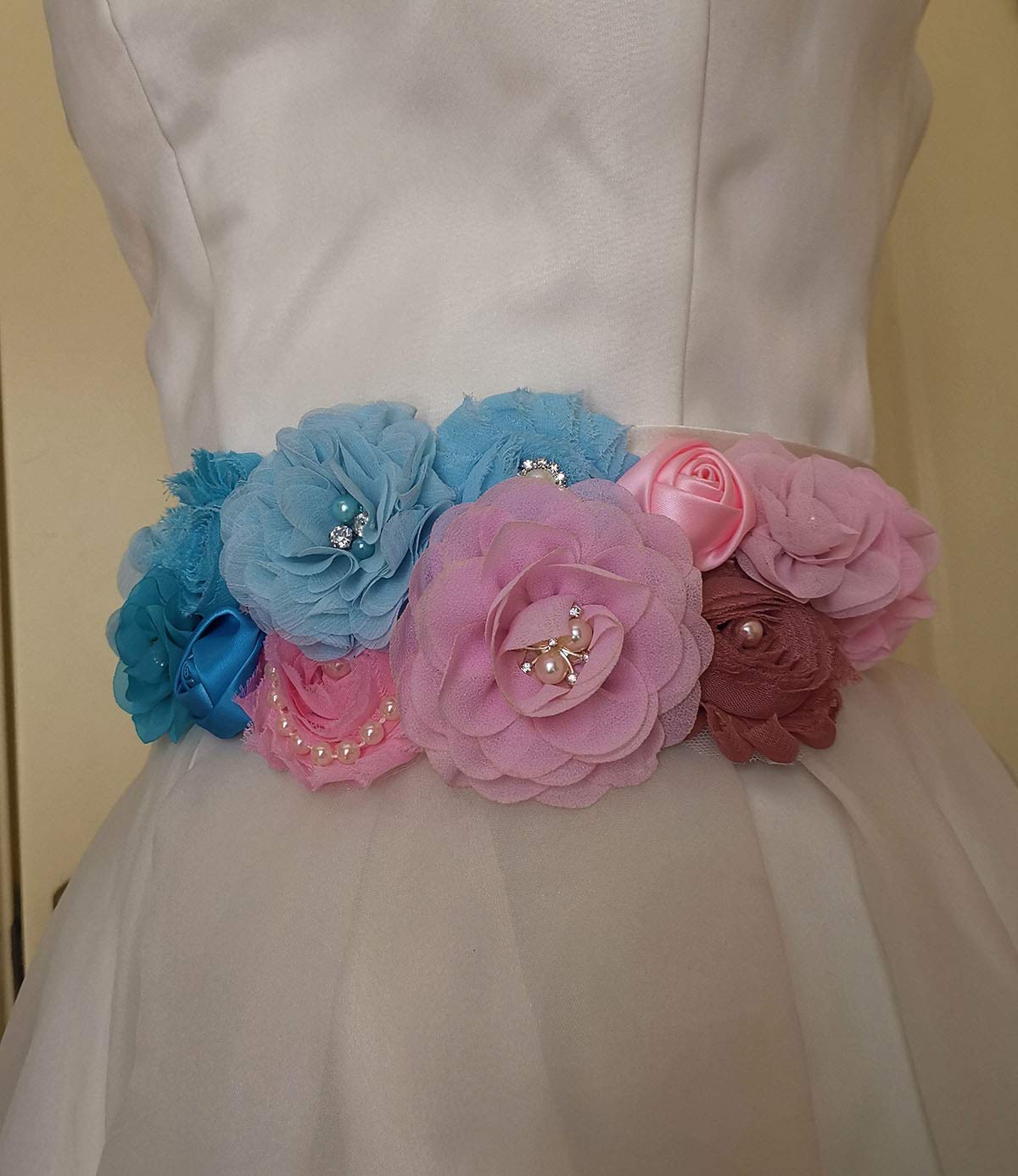 Abading gender reveal materntiy sash for mom to be baby shower sash (bule pink)