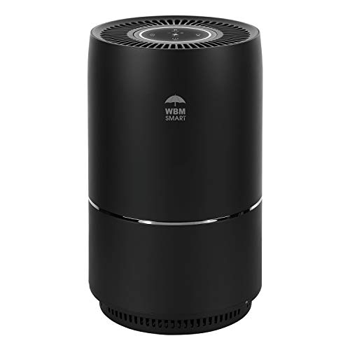 WBM SMART HEPA Filter Air Purifier for Allergies and Pets, Dust, Mold, and Pollen, Smoke and Odor Eliminator, Cleaner for Bedroom, Black