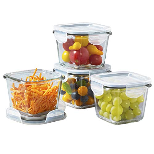 Mason Craft & More V1534 Food Storage container, 8PC SQ MINI, Clear