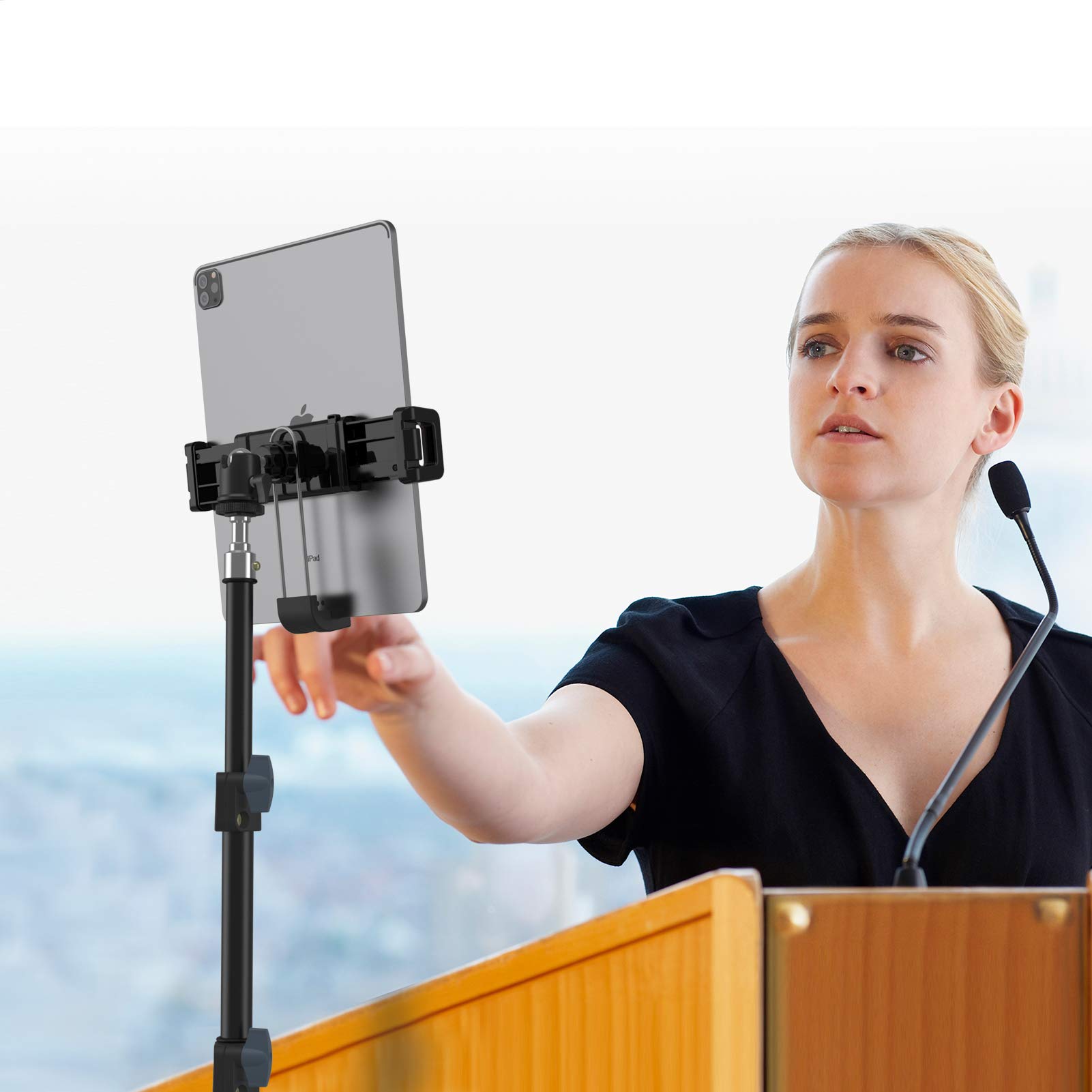 Smatree iPad Tripod Stand Floor Stand, Height Adjustable Foldable Tripod Stand for Cell Phone/Tablet/Camera/Logitech Webcam, Compatible with iPhone/iPad Pro/Mini/Air, Height Adjustable 27.5-82.6 Inch