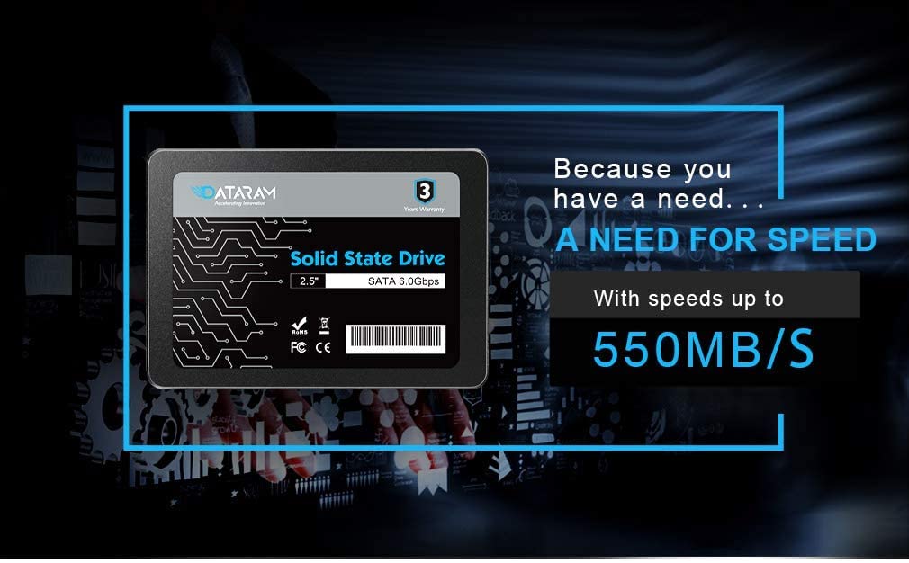 Dataram 256GB 2.5" SSD, 6.0 Gbps SATAIII Solid State Drive High Speed Read & Write
