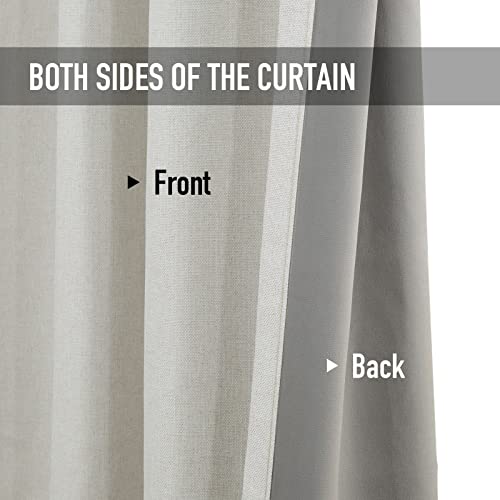 100% Blackout Linen Curtains 50" W x 84" L 2 Panels Set,Thermal Insulated Full Light Blackout Curtains for Bedroom/Living Room,Beige