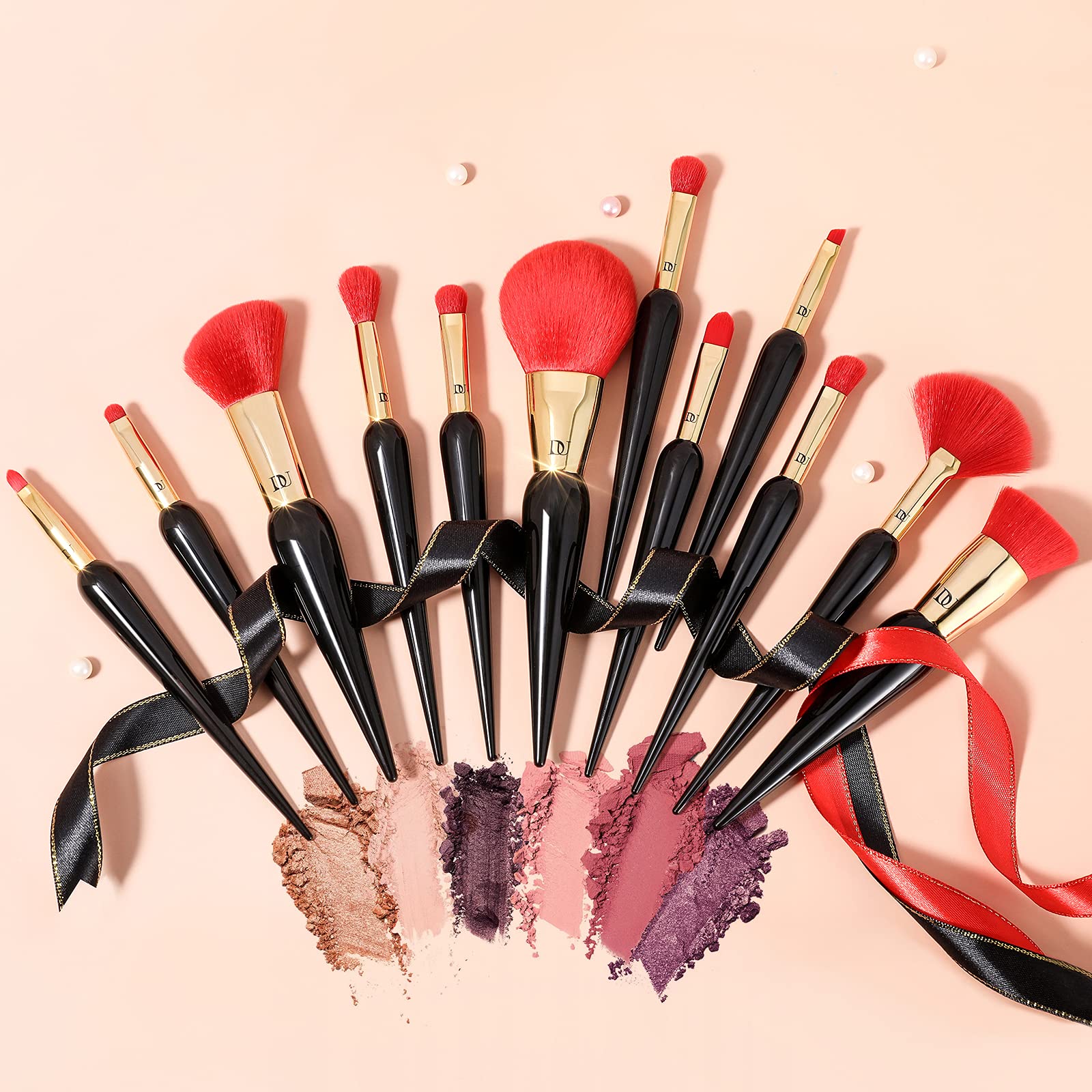 DUcare Makeup Brushes 12Pcs The Queen Series Makeup Brush set Premium Gifts Kabuki Foundation Blending Face Powder Blush Concealers Eye Shadows Brushes