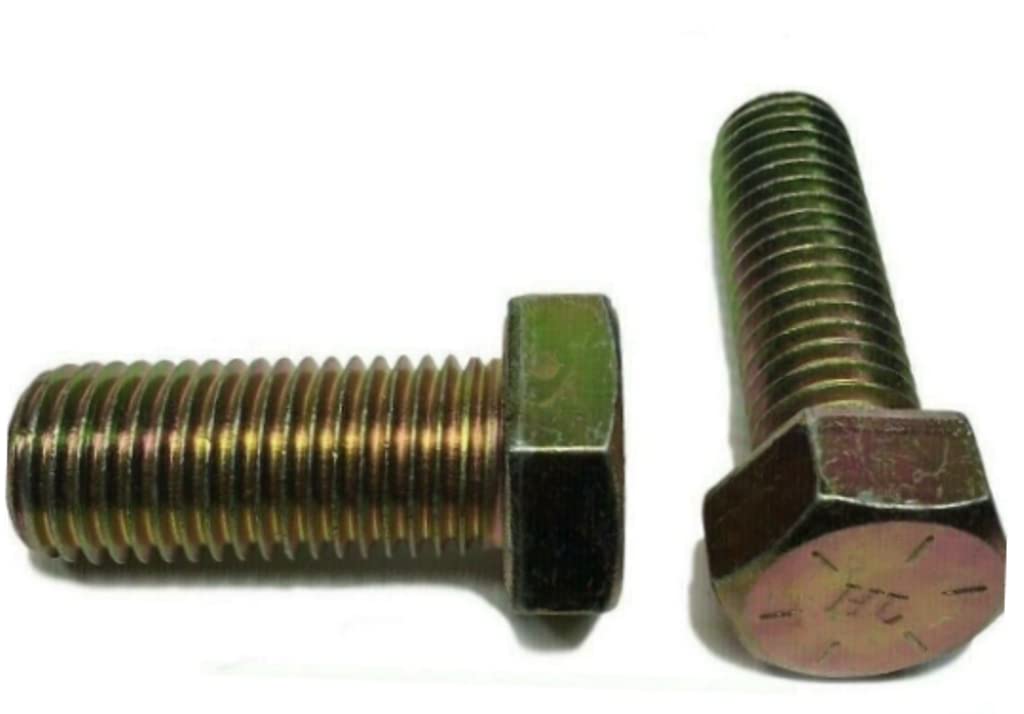 1/2-13 x 1-1/2" (FT) Hex Bolt Cap Screw Coarse Thread Grade 8 Yellow Zinc Plated - JFS810 | #YY33DL (50 Pcs)