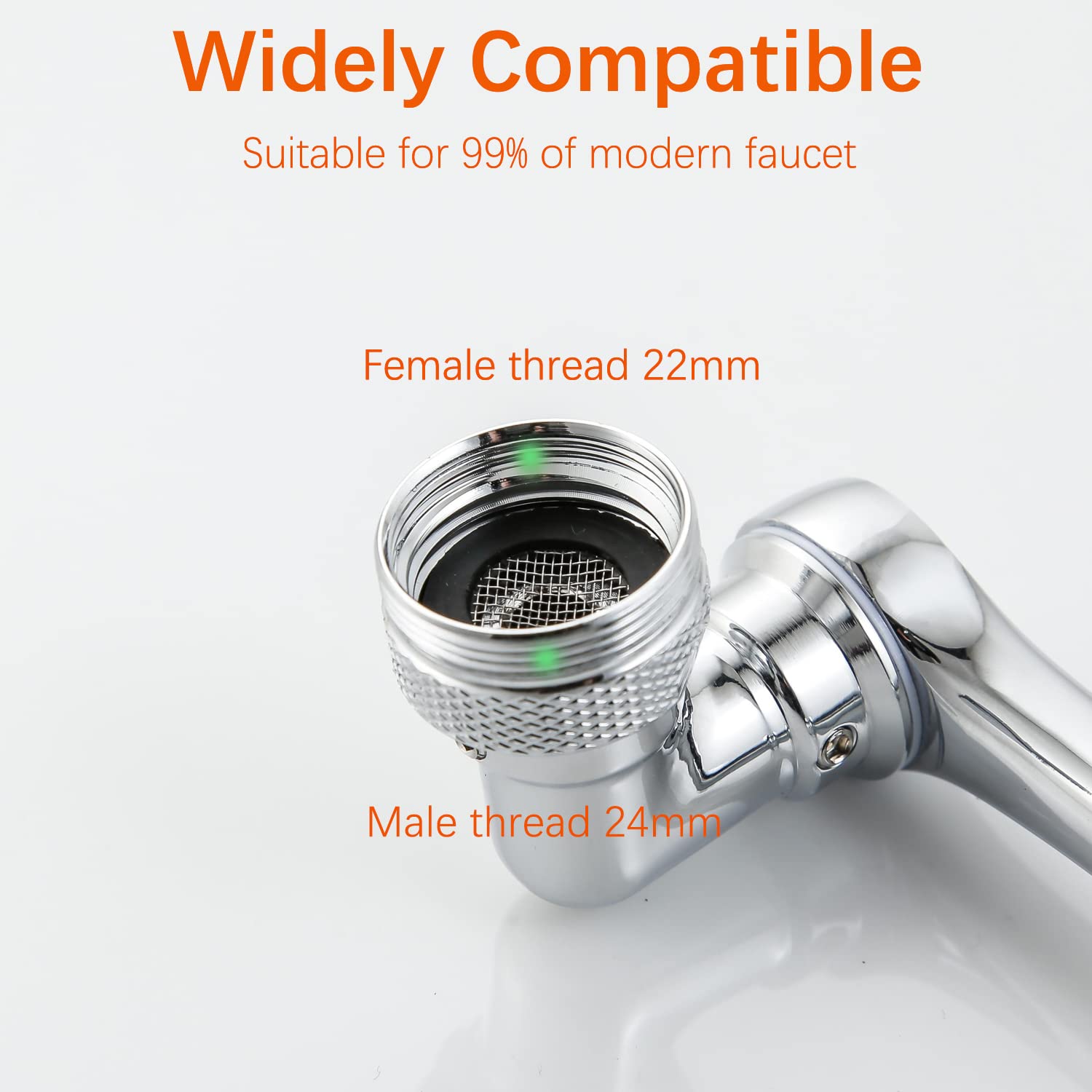 1080° Rotating Faucet Extender Aerator, MISS FIRE Multifunctional Kitchen Sink Swivel Faucet Sprayer Attachment for kitchen, bathroom, laboratory with 2 Water Outlet Modes