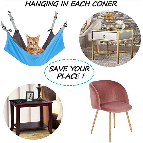 Wisdoman Cat Hanging Hammock Bed Comfortable Pet Cage Hammocks for Cats Ferret Small Dogs Rabbits Other Small Animals Playing Cozy Activity Fun Toy (Blue)