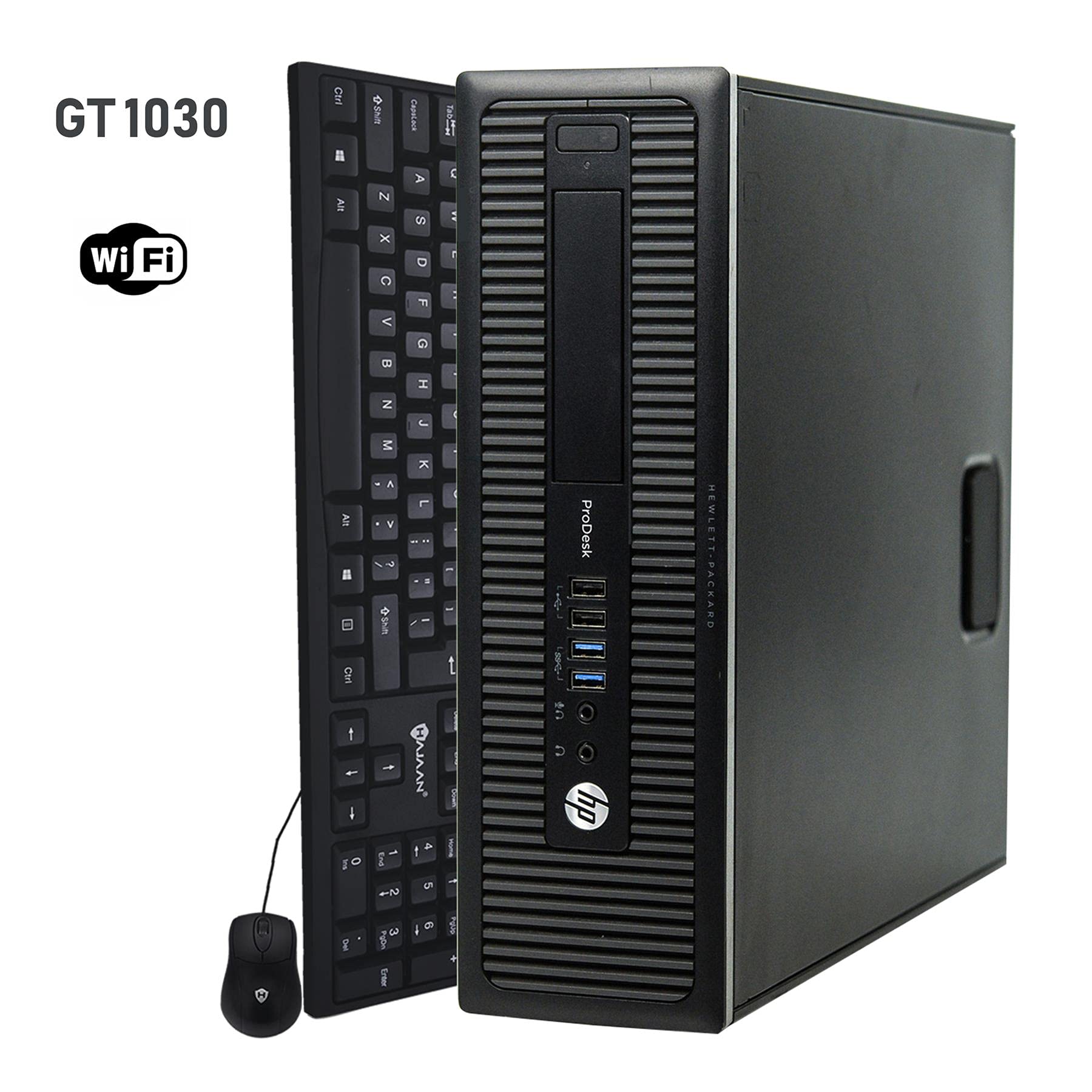HP ProDesk 600 G2 Fast Desktop Computer Gaming PC - Intel Quad Core i5 6500 3.20 GHz, 16GB DDR4 RAM, 256GB SSD, GeForce GT 1030, HDMI, Wireless WiFi, Windows 10 Pro, Keyboard & Mouse Combo(Renewed)