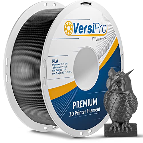 PLA 3D Printer Filament | Black PLA Filament 1.75mm | 1KG Spool (2.2lbs) - Fits Most FDM Printers | Dimensional Accuracy +/- 0.03 mm | 3D Printing Filament 1.75 Will Not Warp, Clog or Break