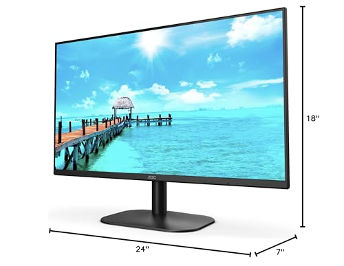 AOC 27B2H 27" Full HD IPS Monitor, 3-Sided Frameless & Ultra Slim Design, HDMI and VGA inputs, Lowblue Mode, VESA compatible,Black (Renewed)