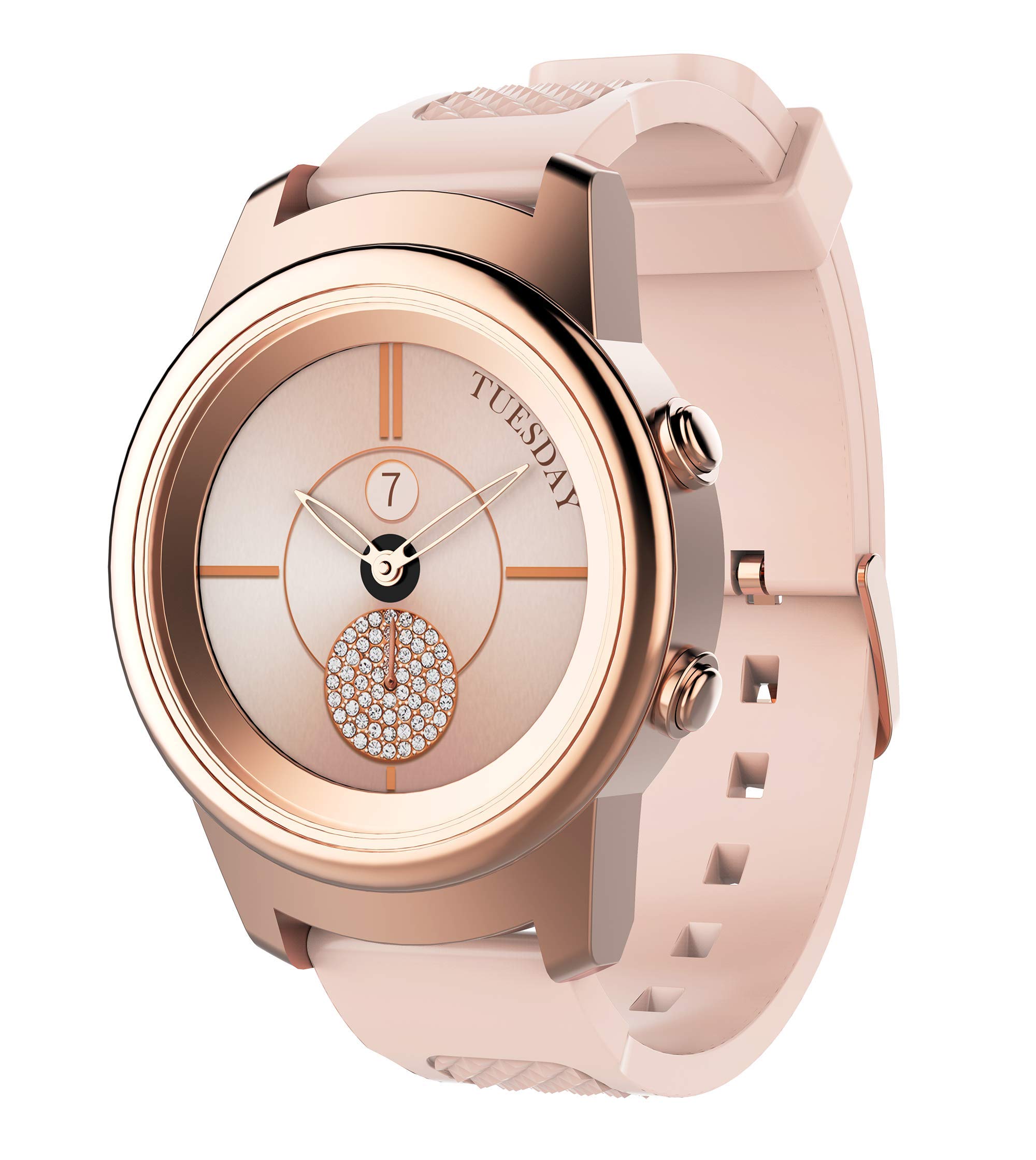 3Plus Callie Hybrid SmartWatch for Women, 30+ Day Battery | Heart Rate Monitor, Pedometer, TFT Vibrant Display, Sleep Tracker, Calorie/Step Counter, Music Controls, for iPhone and Android | Rose Gold, One Size