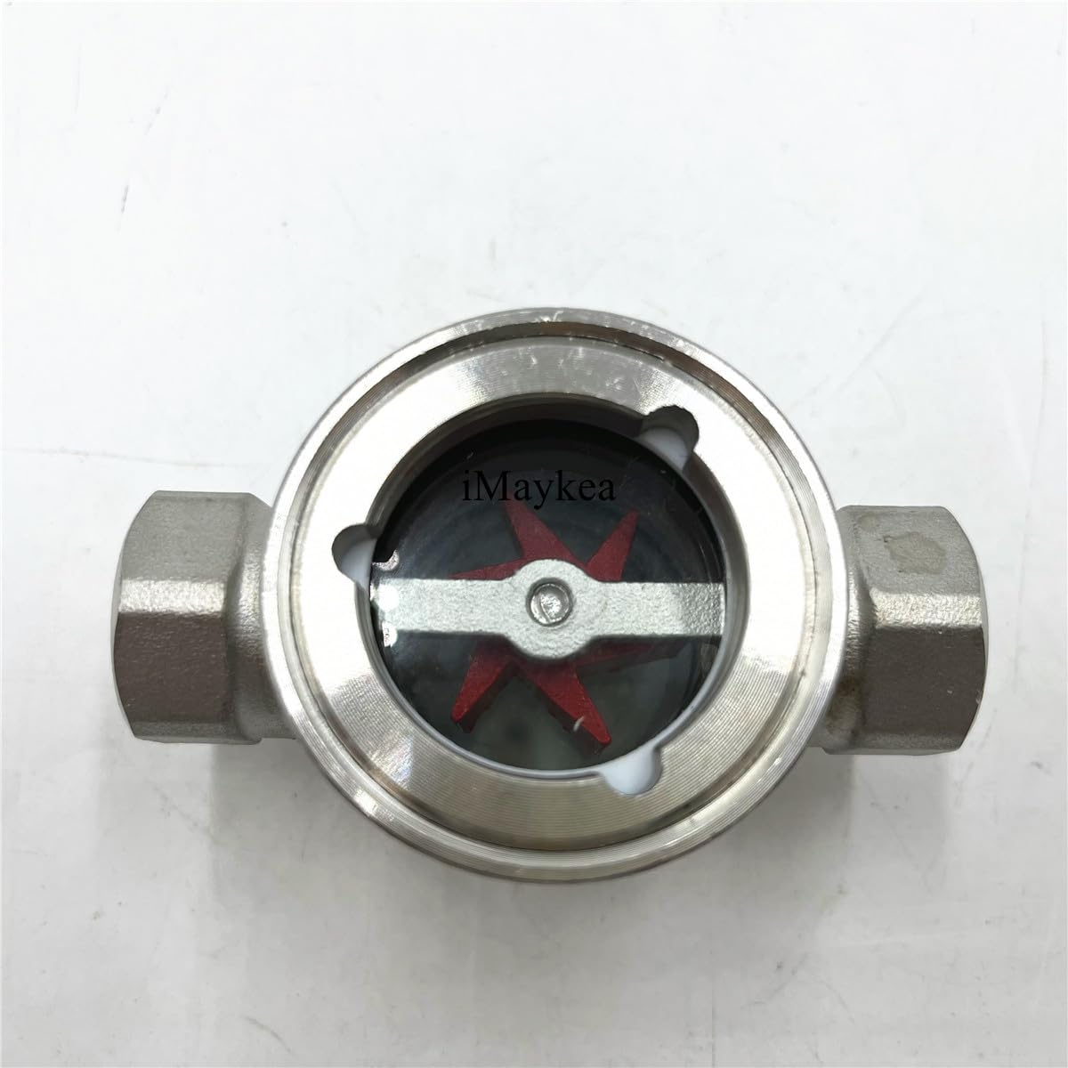 1/2" 3/4" 1" 1-1/4" 1.5" 2" BSP Stainless Steel 304 Sight Water Flow Indicator With Concentric PTFE Impeller (1/2" DN15)