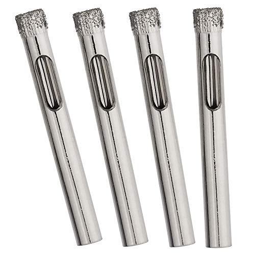 10 Pack Diamond Drill Bit Set, 6mm (1/4inch) Small Diamond Hole Saw Kit for Glass, Ceramics, Porcelain, Ceramic Tile, Marble