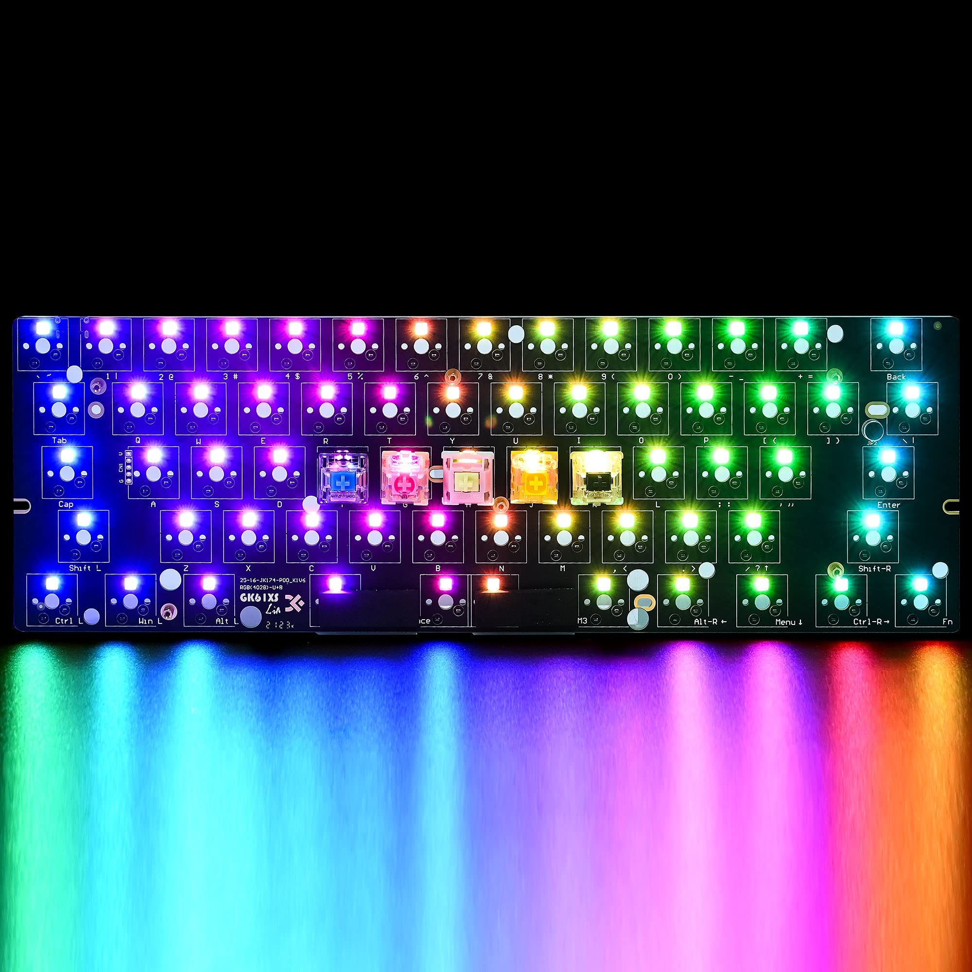 Guffercty kred GK61X PCB Plate Case 60% Keyboard Custom Hot Swappable RGB Keyboard DIY Kit Wired Tyce-C for 3/5 Pin Switch (GK61X White)