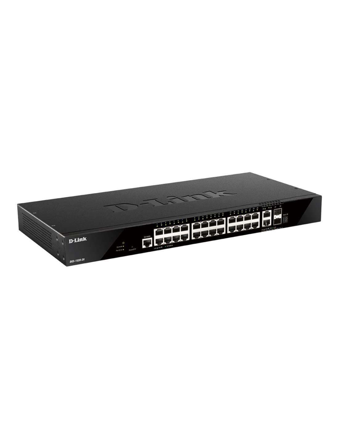 D-Link 28-Port Gigabit Ethernet Switch, Next-Gen Layer 3 Stackable Smart-Managed, 24x Ports, 2X 10GBase-T, 2X 10G SFP+ Ports (DGS-1520-28)