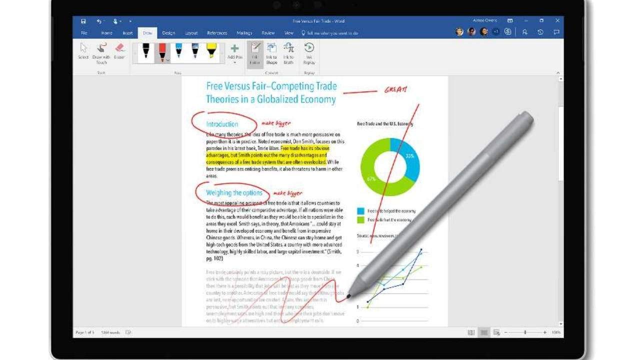 Microsoft Surface Pen for Surface Pro 7 Pro 6 Surface Laptop 3 Surface Book 2 Laptop 2 Surface Go Studio 2 Pro 5 Pro 4 4096 Pressure Points Rubber Eraser Bluetooth 4.0 Poppy Red