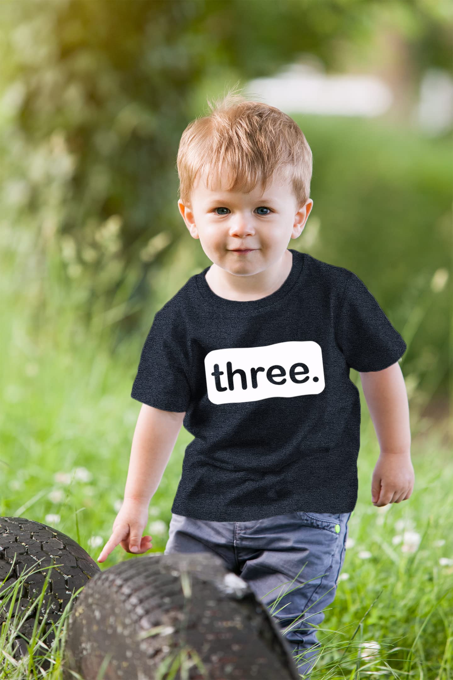 3rd Birthday Shirt boy Third Outfit 3 Year Old Toddler Gift Baby Tshirt Party Shirts (Charcoal Black, 3 Years)