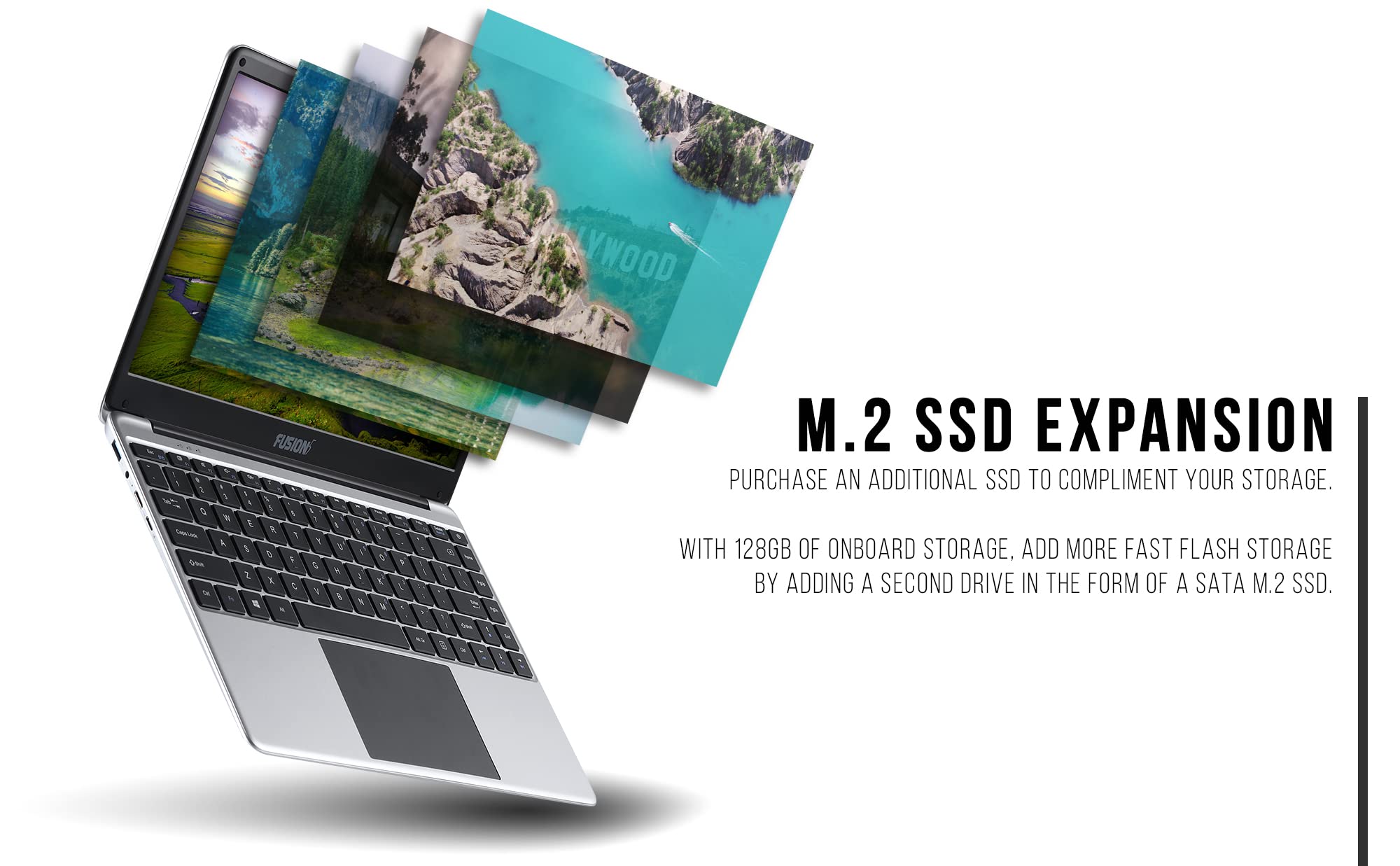 Fusion5 14.1" Full HD Windows 11 Laptop - 128GB Storage, 4GB RAM, T90B+ Pro Model Lapbook, Quad Core CPU, 5GHz WiFi (Dual-Band WiFi) 2X WiFi speeds, Supports M.2 SATA SSD