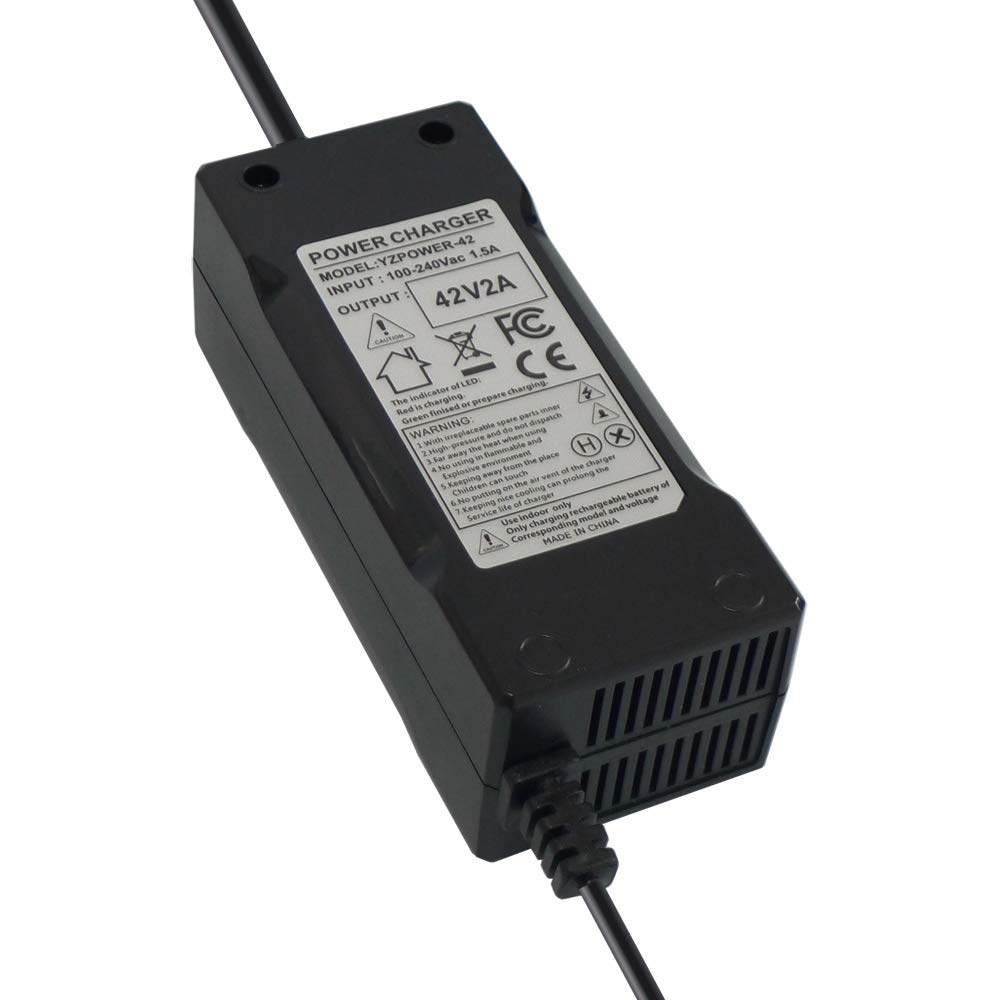 Abakoo 42V 2A Charger Power Supply Adapter for 36V 8Ah-15Ah Lithium Li-ion Battery Pack with DC 5.5 x 2.5mm/5.5 x 2.1mm