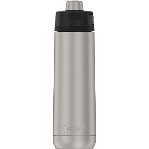 ALTA SERIES BY THERMOS Stainless Steel Hydration Bottle, 24 Ounce, Matte Steel/Espresso Black