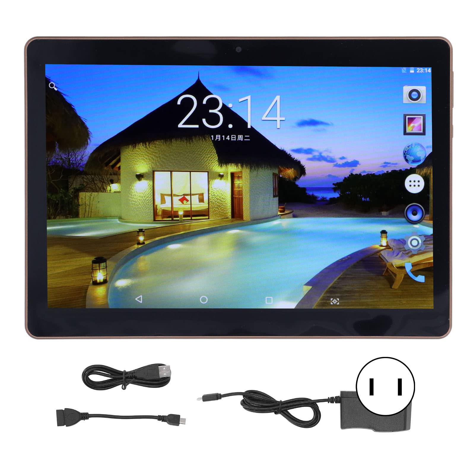 10.1inch HD IPS Tablet PC for Android 8.0, Octa Core 2GB 32GB ROM Touchscreen Tablet, 0.3MP 2MP Dual Camera, 32GB Memory Expansion, Metal CNC High Gloss Body, 800x1280, 5500mAh,