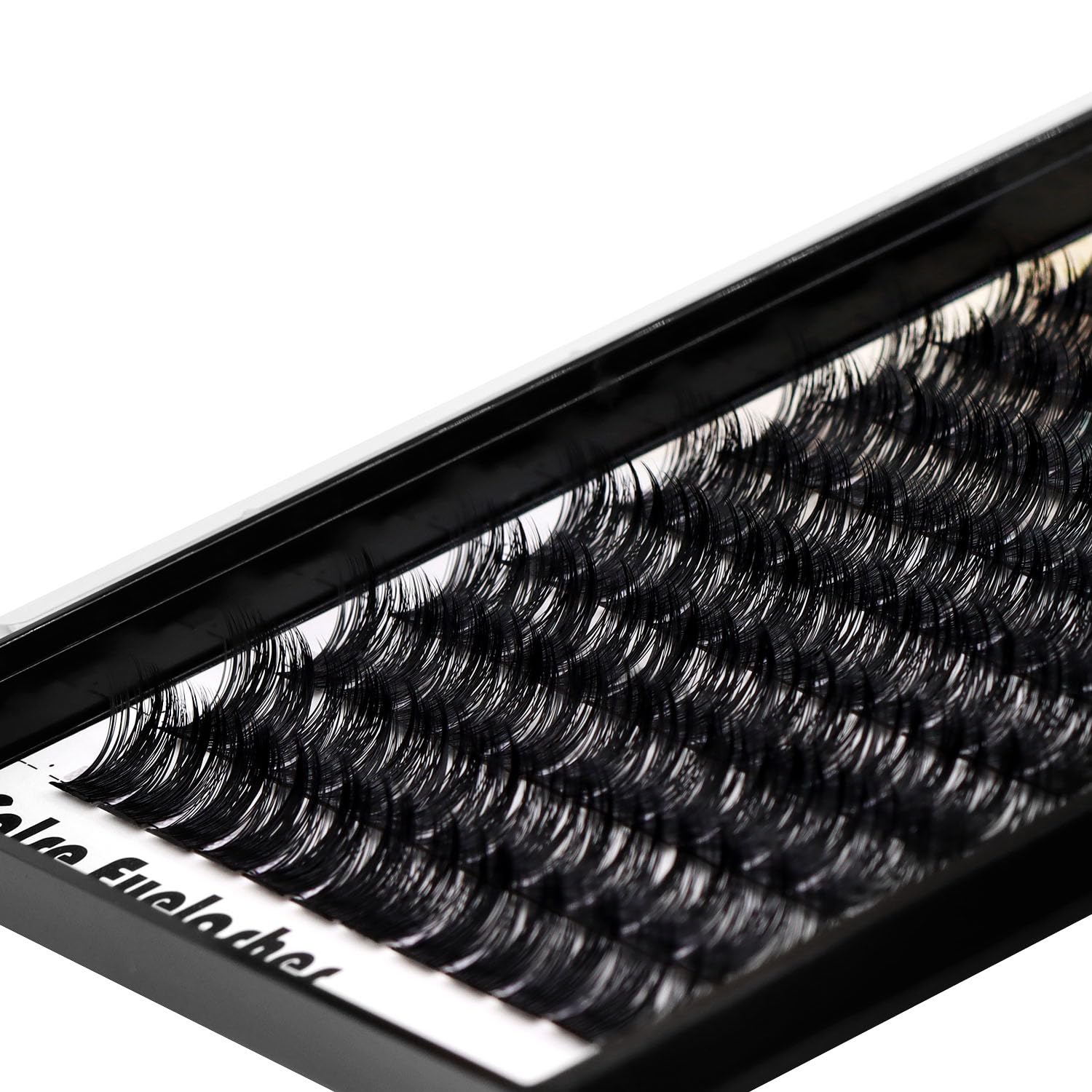 Dedila 120 Clusters Individual False Eyelashes Wide Stem D Curl Handmade Dramatic Black Soft and Light 5D Volume Eye Lashes Extensions Thick Base Women Girls Beauty Tools (14mm)