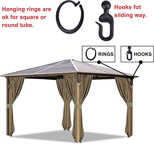 12'x12' Gazebo Curtains Outdoor Waterproof, Universal Replacement Curtain 4-Panels, Sidewalls with Zipper for Garden, Patio, Yard (Only Curtains)