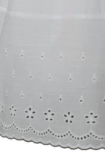 100% Cotton Dress Christening Gown Baptism Gown with Lace Border (Newborn (Birth-7 lbs)) White