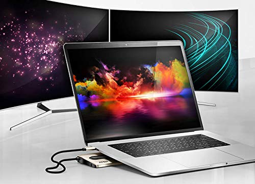 ATEN UH3237 USB-C Docking Station 13-in-1 USB C Dock for 13 Devices USB SD Micro SD with Power Pass-Through 85W PD 3.0 4K at 30Hz one HDMI or Dual Display Output at 60Hz Gold and Black Premium Design