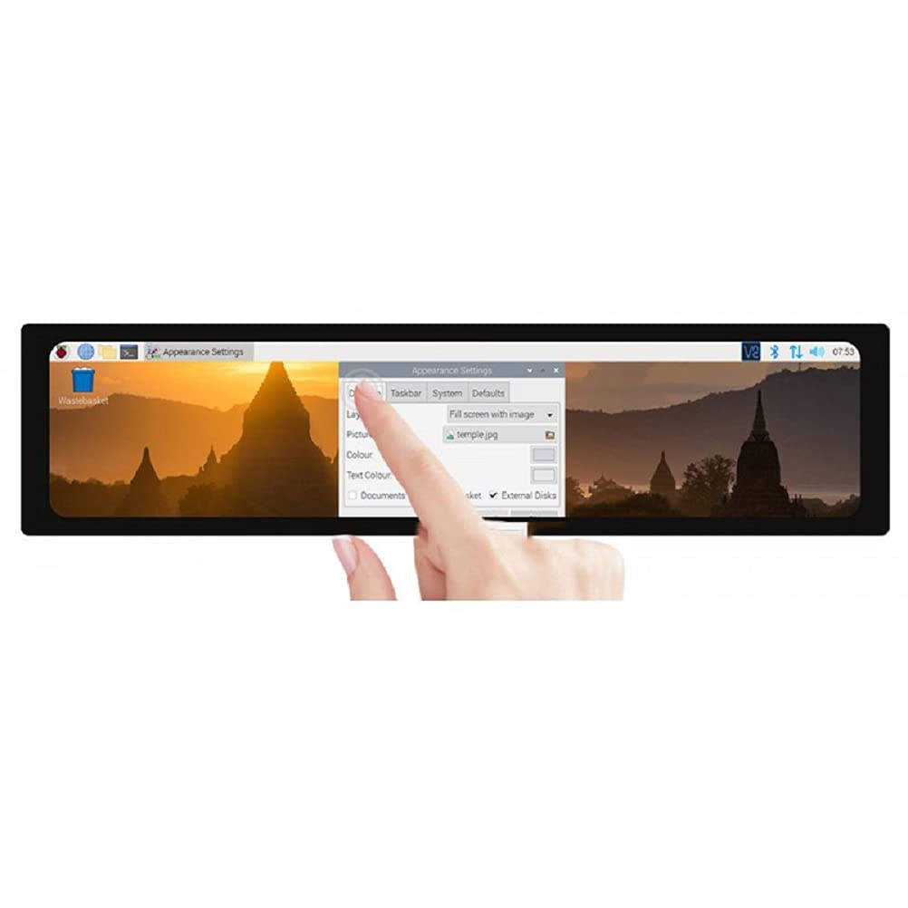 Iiunius 11.9inch Capacitive Touch Screen LCD, 320×1480, HDMI, IPS, Toughened Glass Cover, Fits Raspberry Pi,Jetson Nano,PC,Windows 10/8.1/8 / 7