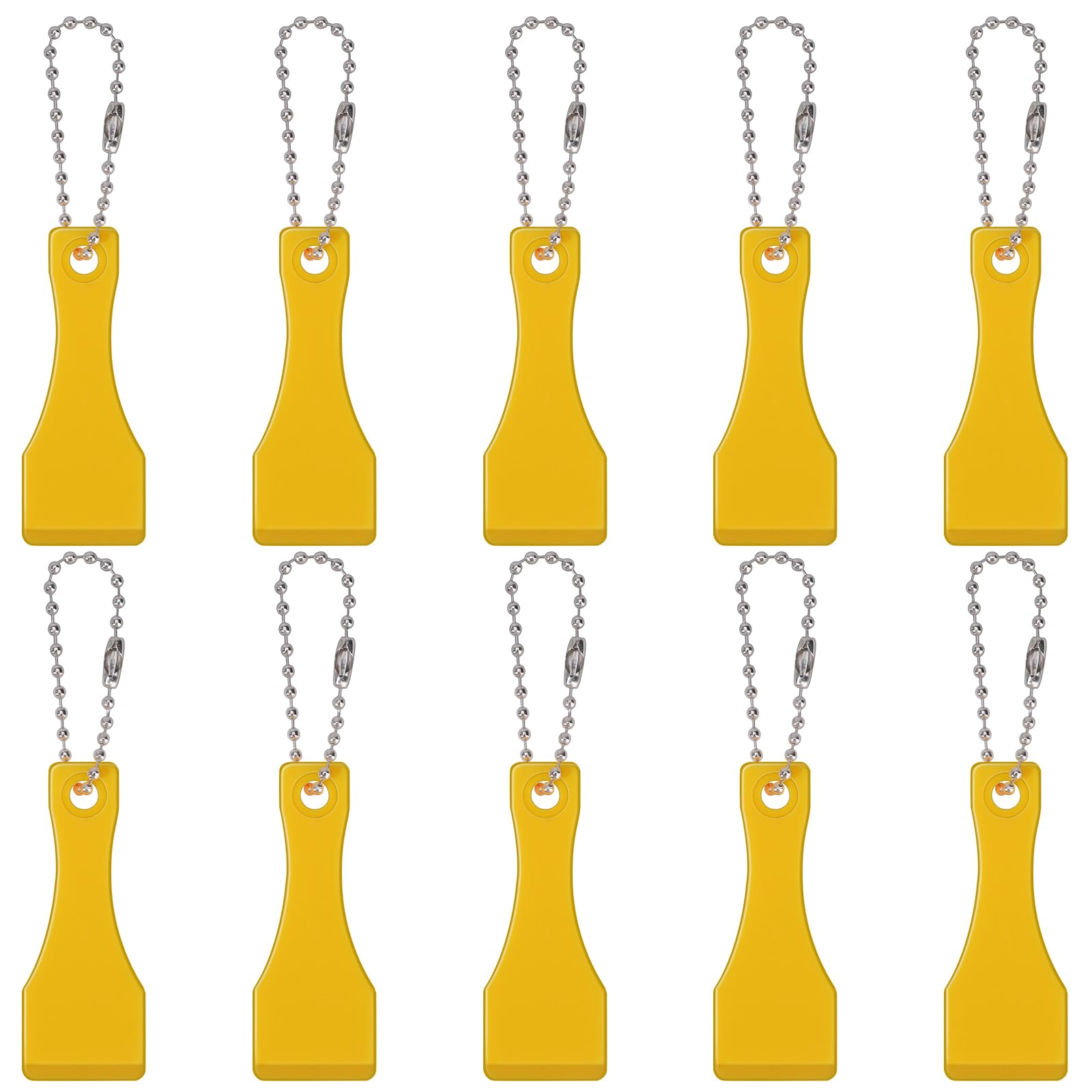 10 Pcs Lottery Scratcher Tool Lotto Ticket Scratcher Lottery Ticket Scratcher Tool Plastic Scraper Tool Keychain Scoop Shape Lotto Scratcher Keyring Scraper for Label Sticker Remover Tool Yellow