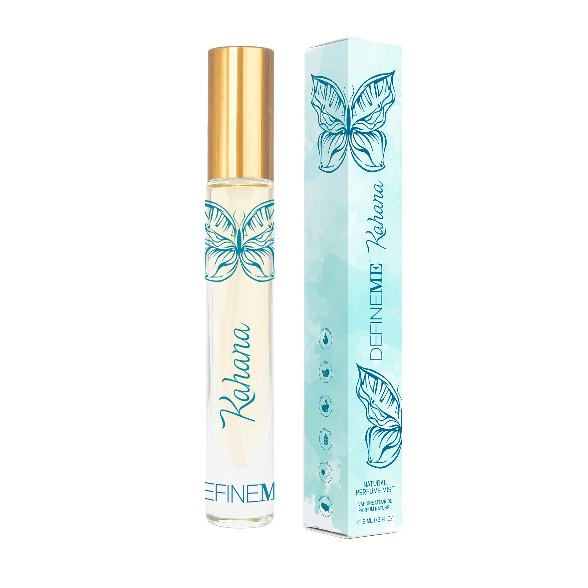 DefineMe Natural Perfume Mist, Kahana, 0.3 FL OZ, Travel Size, Purse Spray