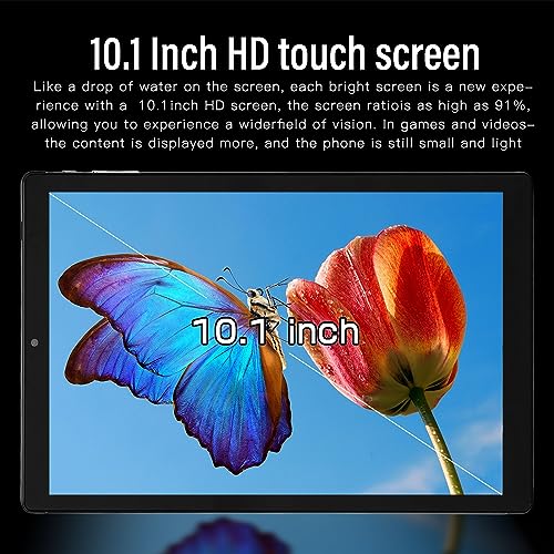 10.1 Inch 2 in 1 Tablet12, Deca Core CPU, 6GB RAM 128GB ROM, HD Touchscreen, Dual Speakers,Certified, Perfect for Office & Entertainment (US Plug)